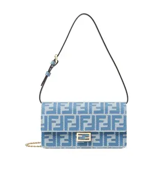 Fendi Baguette Ff-jacquard Chained Wallet - Blue