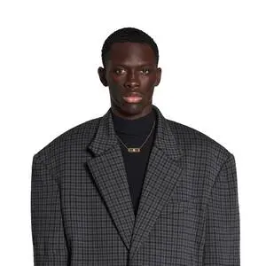Balenciaga Checkered Tailored Knit Jacket