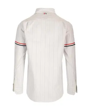 Thom Browne Rwb Striped Long-sleeved Shirt