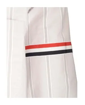 Thom Browne Rwb Striped Long-sleeved Shirt