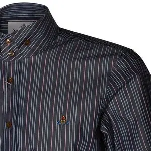 VIVIENNE WESTWOOD Logo Embroidered Striped Shirt