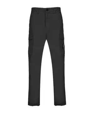 Stone Island Cargo Pants With Logo Patch - Black