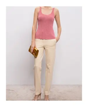 TWINSET Ribbed Scoop-neck Knitted Top