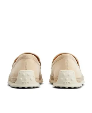TOD'S Gomma Slip-on Loafers With Double T Metal Ring - Beige