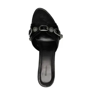 Balenciaga Cagole Heeled Sandals - Black