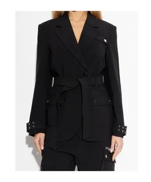 GANNI Notched Lapel Belted Jacket