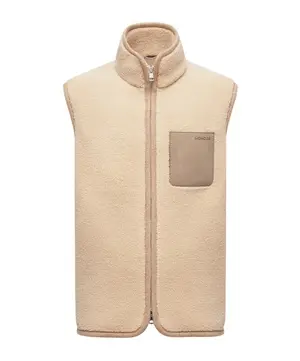 Moncler Logo Patch Zip-up Teddy Gilet