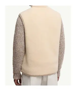 Moncler Logo Patch Zip-up Teddy Gilet