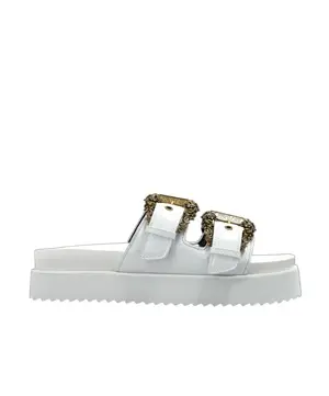 Versace Double Buckle Platform Slides