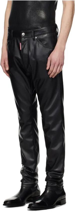 Dsquared2 Cool Guy Straight Leg Coated Trousers - Black
