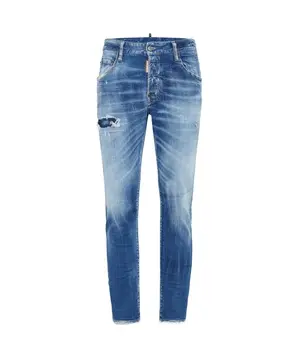 Dsquared2 Medium Small Hole Wash Skater Jeans - Navy