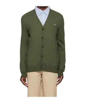 A.p.c. Logo Embroidered V-neck Cardigan
