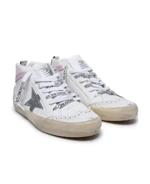 GOLDEN GOOSE Mid-star Lace-up Sneakers - White