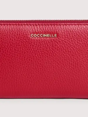 COCCINELLE Logo Lettering Zipped Wallet