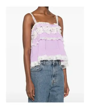 Alberta Ferretti Tiered Lace Camisole