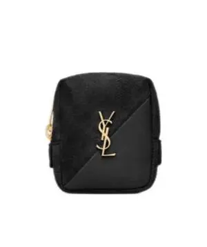 Saint Laurent Jamie Suede And Sheepskin Cube Pendant