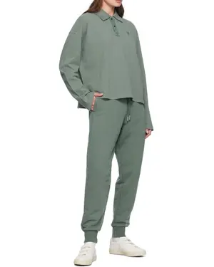 AMI Paris De Coeur Long-sleeved Polo Shirt - Gray