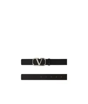 Valentino Garavani Vlogo Signature Buckle Belt - Black