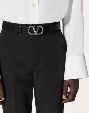 Valentino Garavani Vlogo Signature Buckle Belt - Black