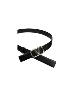 Valentino Garavani Vlogo Signature Buckle Belt - Black