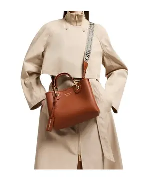 Emporio Armani Logo Stamp Shopping Bag - Brown