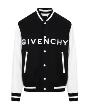 Givenchy Logo Detailed Varsity Bomber Jacket - Black