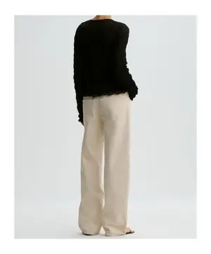 BY MALENE BIRGER Ebba Ruffled Cardigan - Black