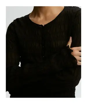 BY MALENE BIRGER Ebba Ruffled Cardigan - Black