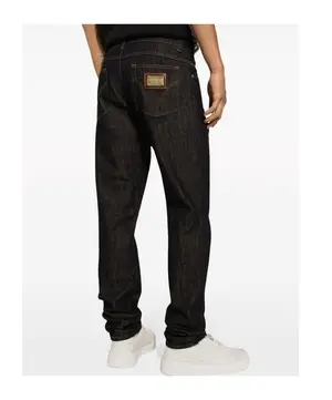 Dolce & Gabbana Logo Tag Regular-fit Jeans - Black