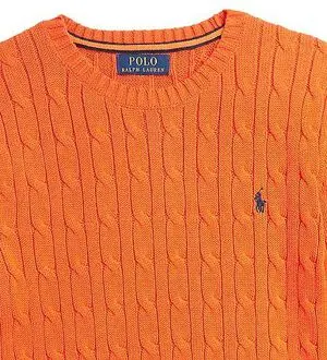 Ralph Lauren Long-sleeved Cable Knit Sweater With Embroidered Logo