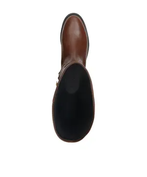 COACH Zip Leather Boots - Maple