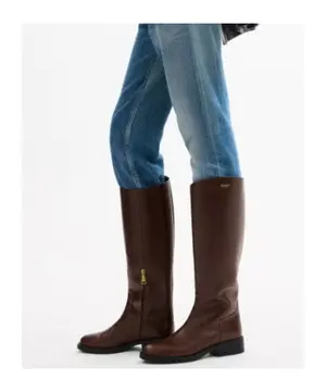 COACH Zip Leather Boots - Maple