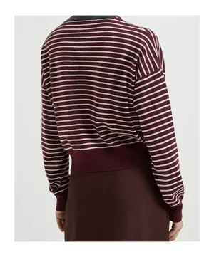 Brunello Cucinelli Striped Crew Neck Cardigan