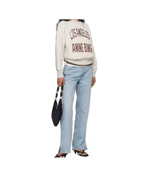 ANINE BING Roy Side Slit Straight-leg Jeans - Blue