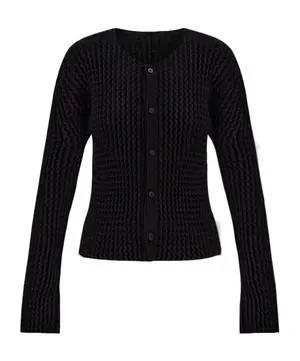 Issey Miyake Pleated Cardigan - Black