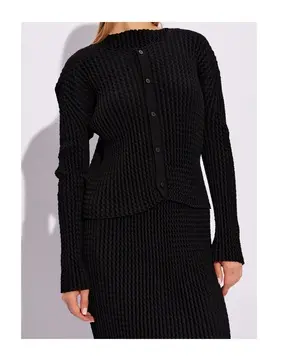 Issey Miyake Pleated Cardigan - Black