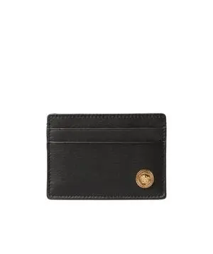 Versace Medusa Logo Detailed Card Holder - Black