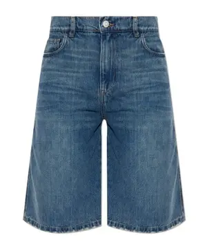 Coperni Belted Denim Shorts - Blue