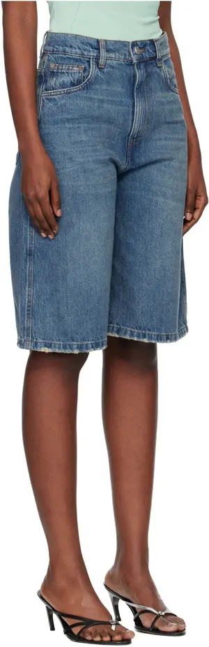 Coperni Belted Denim Shorts - Blue