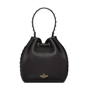 Valentino Garavani Rockstud Drawstring Bucket Bag - Black