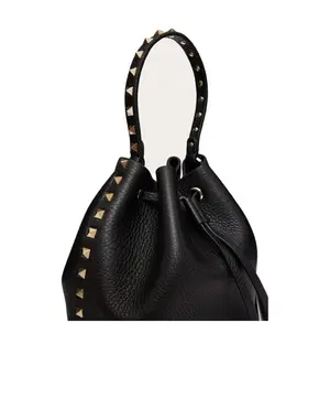 Valentino Garavani Rockstud Drawstring Bucket Bag - Black