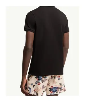Moncler Logo Patch Short-sleeved Polo Shirt - Black