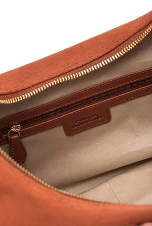 Pinko Suede Top Handle Shoulder Bag