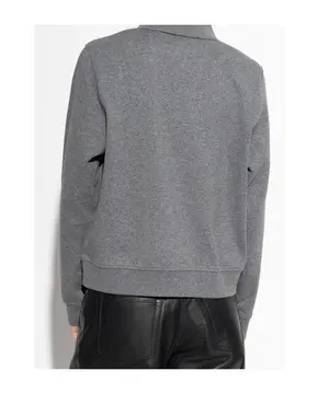 SAMSOE SAMSOE Long Sleeve Collared Polo Top With Logo Detailing - Gray