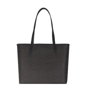 COACH Logo Printed Tote Bag - Black