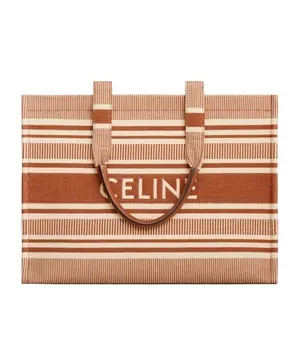 CELINE Celine Large Cabas Thais In Striped Textile