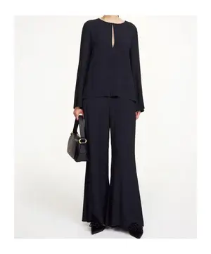 BY MALENE BIRGER Luce Elasticated-waist Wide-leg Trousers - Black