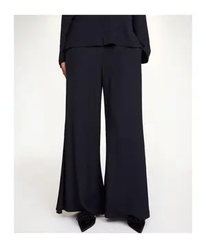 BY MALENE BIRGER Luce Elasticated-waist Wide-leg Trousers - Black