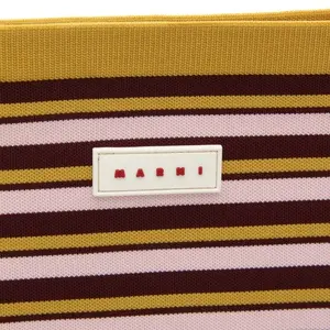 Marni Striped Logo Patch Tote Bag