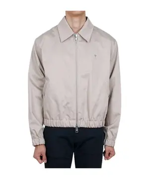 Ami Zip-up Heart Logo Jacket - Gray